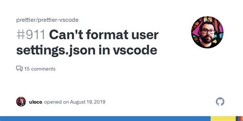 Can T Format User Settings Json In Vscode Issue Prettier Prettier Vscode GitHub