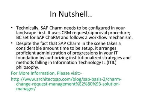 SAP ChaRM Change Request Management PPS