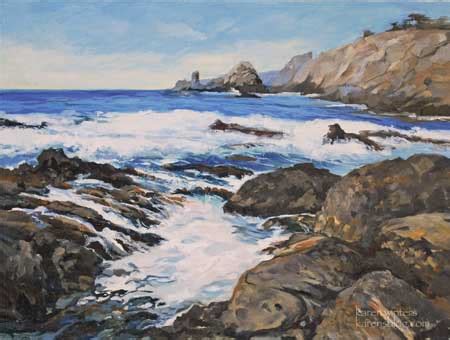 Carmel Point Lobos California Marine Seascape Oil Painting California