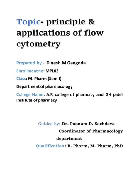Flow Cytometry Principles And Applications Pptx
