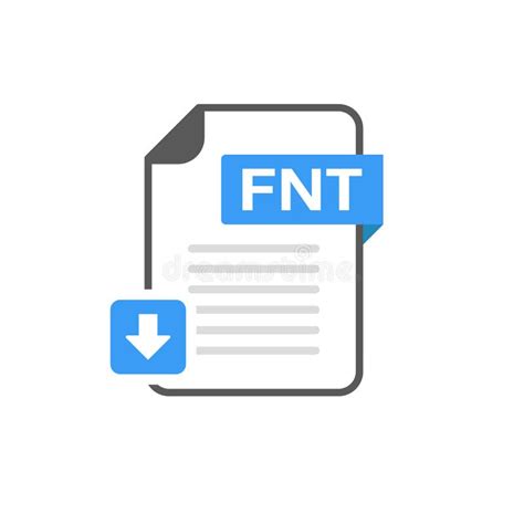 download fnt file format extension icon stock illustration