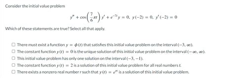 Solved Consider The Initial Value