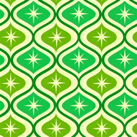 Checkered Atomic Starbursts Seamless Pattern Vector Image