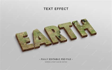 Premium Psd Earth Text Effect