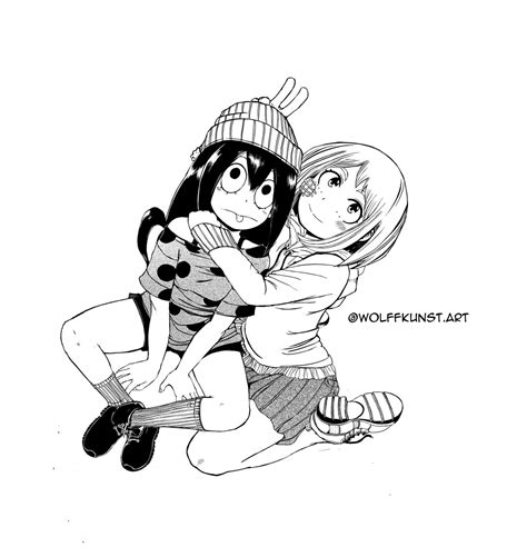 Uraraka And Tsuyu Boku No Hero Academia Fanart By Wolffkunst On