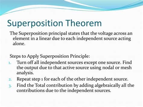 Super Position Theorem Pptx Physics Science