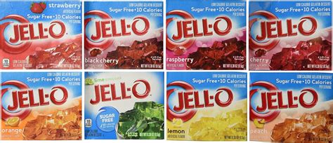 Jell O Muestra De Gelatina Sin Azúcar Paquete De 8 Sabores Diferentes