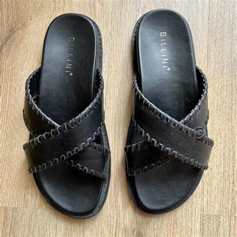 Billini Slides Size 8 Pulled Thread On One See Depop