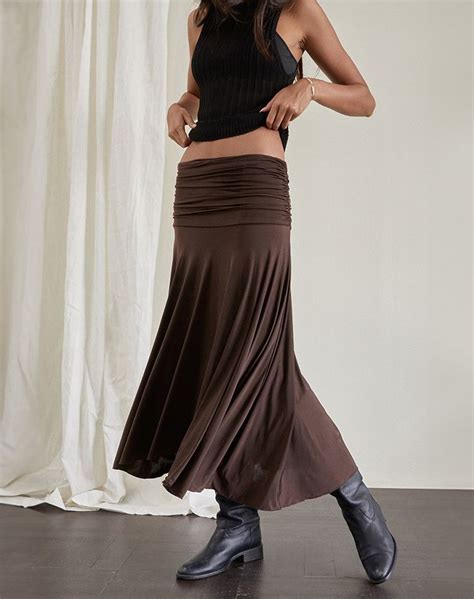 Delta Midi Skirt In Slinky Chocolate Midi Skirt Midi Dress Summer