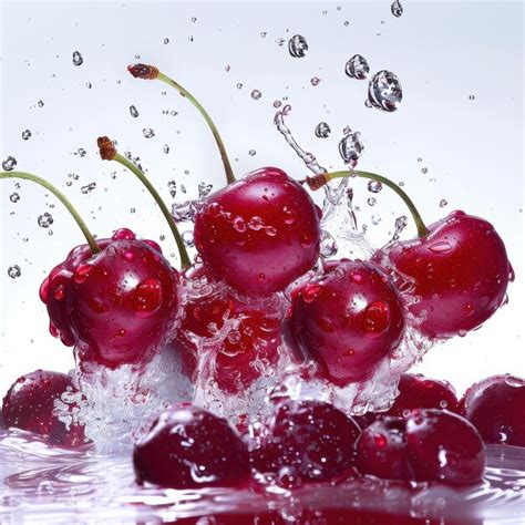 Cherry Splash Premium Ai Generated Image
