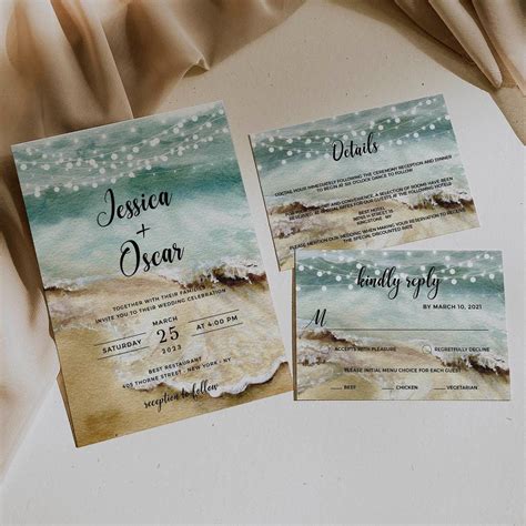 Beach Wedding Invitation Ideas 60 Photos