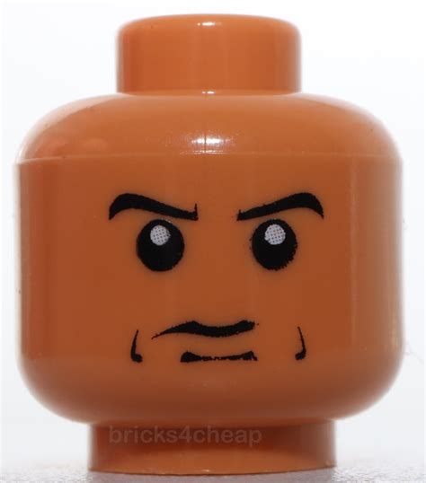 Lego Nougat Head Dual Sided Skull Mask Arched Eyebrows And White Pupil
