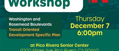 Community Workshop City Of Pico Rivera