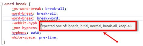 CSS Word Break Gives Error Stack Overflow