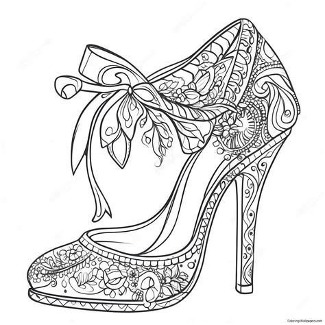 Sparkly High Heels Coloring Page 64694 51199