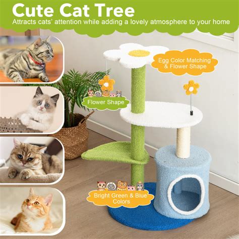 34 5 Inch 4 Tier Cute Cat Tree With Jingling Balls And Condo Costway