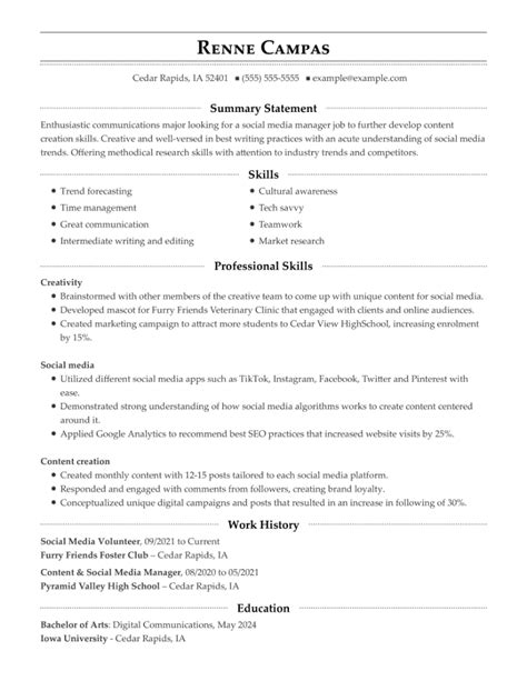 Work Experience Resume