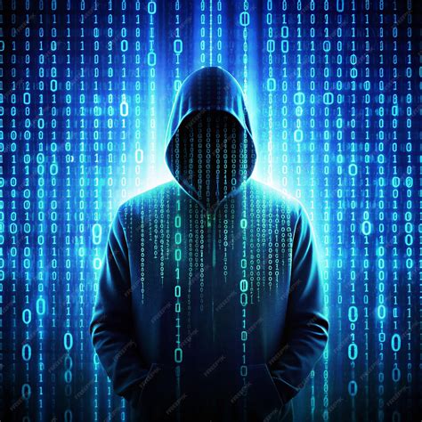 premium photo binary code and hacker silhouette cyber attack imagery