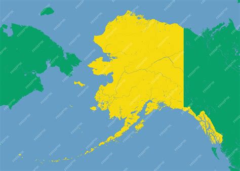 Ilustración Vectorial Del Mapa De Alaska Vector Premium