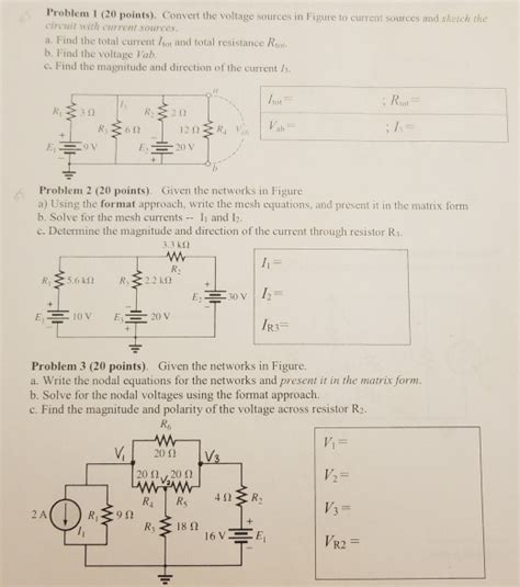 Solved Problem Points Convert The Voltage Sources In Chegg