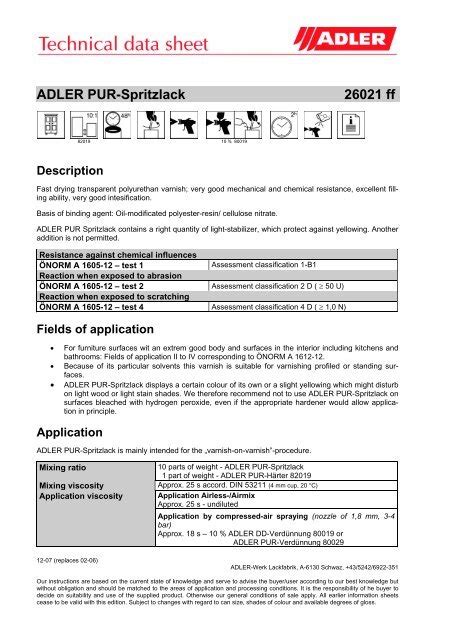 Technical Data Sheet ADLER Lacke