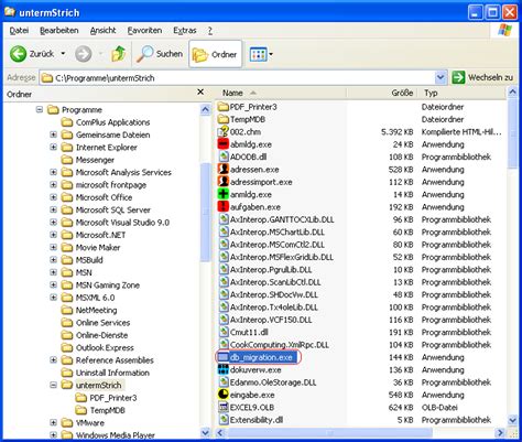 Migration Auf Mysql · Untermstrich