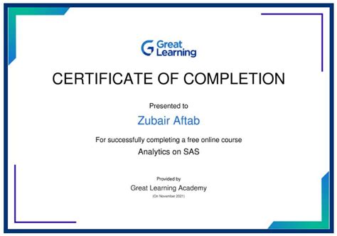 Zubair Aftab On Linkedin Greatlearning Greatlearning Sas Sasprogramming Sasdeveloper