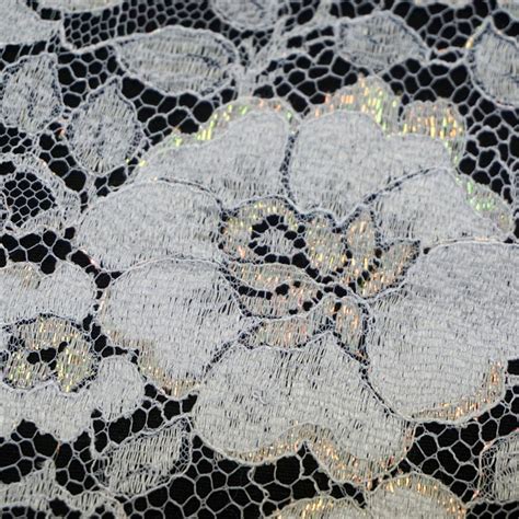 Fine Weave Iridescent Lace Pure White Gala Fabrics