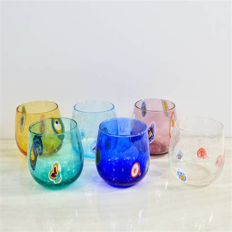 Murano Glass Tumblers Drinking Glasses Made In Italy My Italian Decor