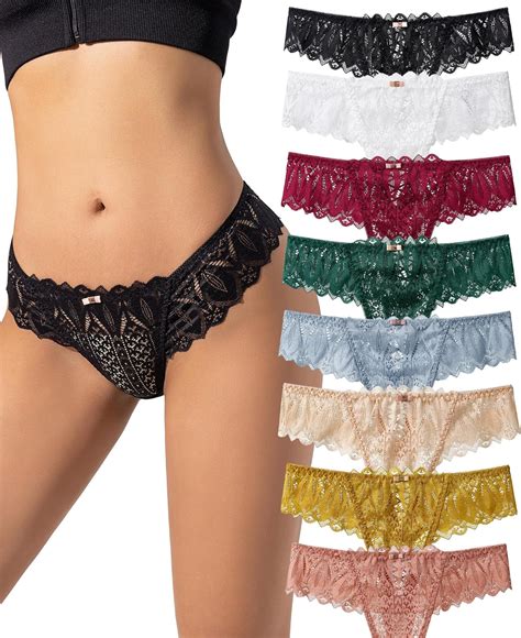 Fumafi Lace Thongs Cheeky Panties For Women Lace Sexy