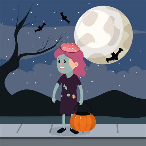 Halloween Zombie Girl 690533 Vector Art At Vecteezy