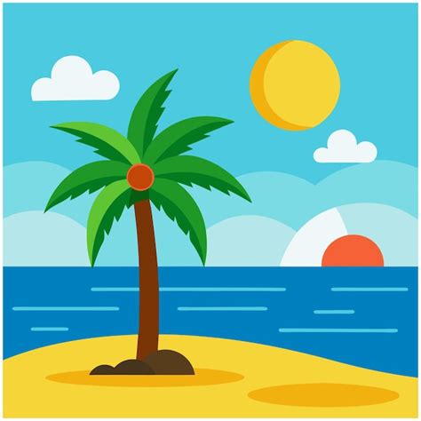 Beach Tree Vector Premium Ai Generated Vector