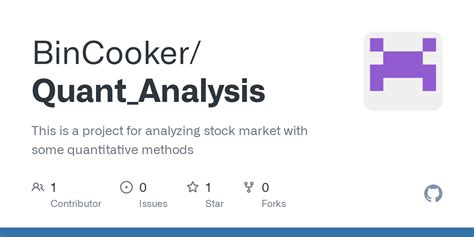 GitHub BinCooker Quant Analysis This Is A Project For Analyzing Stock Market With Some