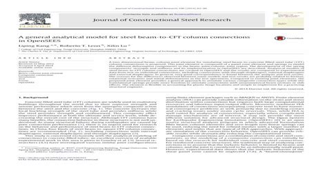 A General Analytical Model For Steel Beam To Cft Column Connections In