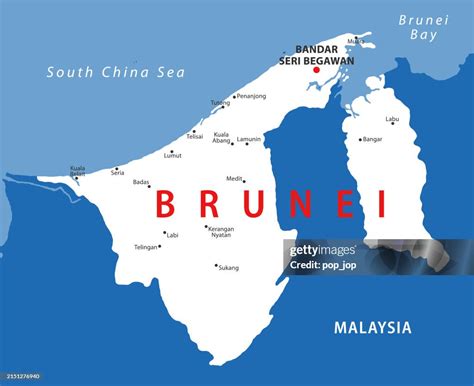 Brunei Map Vector Colored Map Of Brunei High Res Vector Graphic Getty
