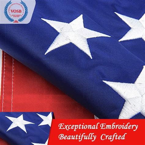 Jetlifee 4x6 Ft Us Flag 420d Polyester American Flag Embroidered