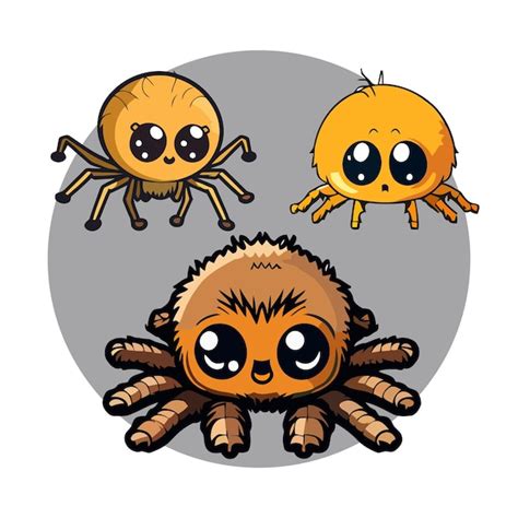 Süße Spinnen Premium Vektor