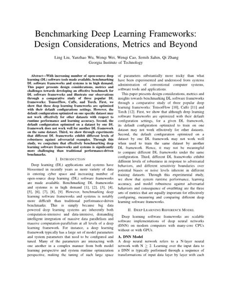 Benchmarking Deep Learning Frameworks Design Considerations Metrics