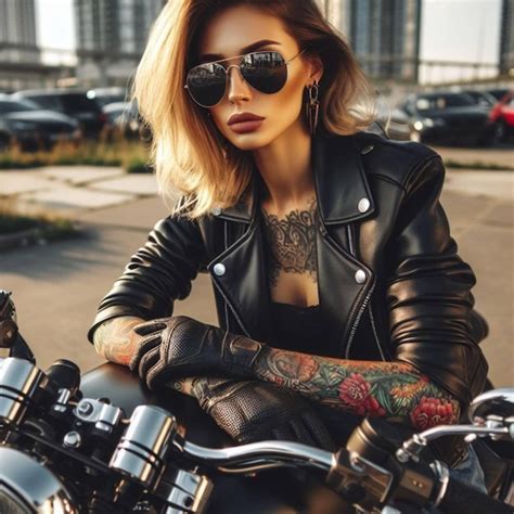 Biker Girl Premium Ai Generated Image