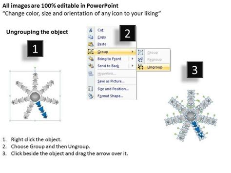 7 Stages Diverging Arrows Schematic Diagram Software Powerpoint Slides