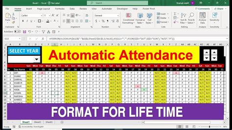 How To Make Automatic Attendance Sheet In Excel For Office Youtube