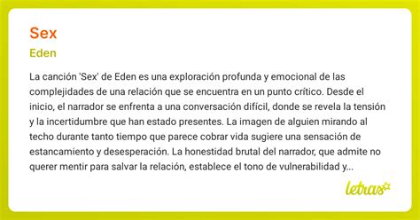 Significado De La Canción Sex Eden Letrascom Significado De La Canción Sex Eden Letrascom