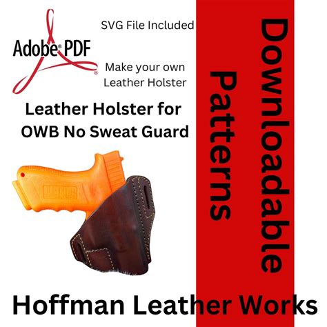 Leather Holster Pattern For Glock 192332 Owb Digital Download Etsy