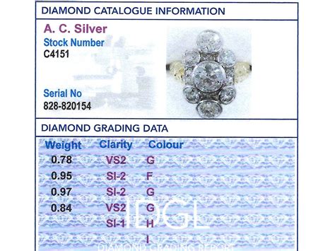 354 Carat Diamond And 18k Yellow Gold Cluster Ring Etsy