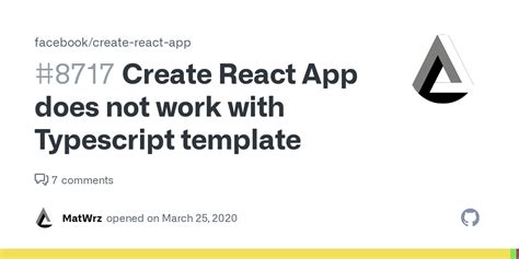 Create React App Does Not Work With Typescript Template · Issue 8717