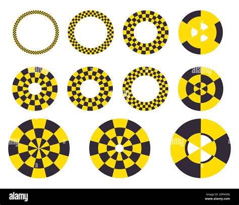 Black And Yellow Check Pattern Dart Board Circle Stock Vector Image