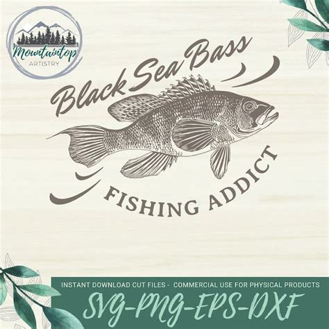Black Sea Bass Svg Bass Fishing Midnight Salt Crew Ocean Etsy