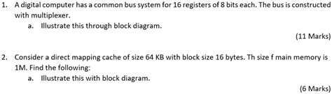 A Digital Computer Has A Common Bus System For Registers Of Bits Eachthe Bus Is