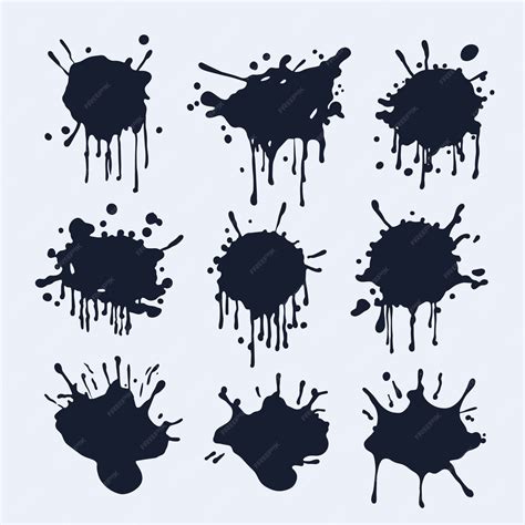 Free Vector Flat Design Ink Splash Elements Free Vector Flat Design Ink Splash Elements