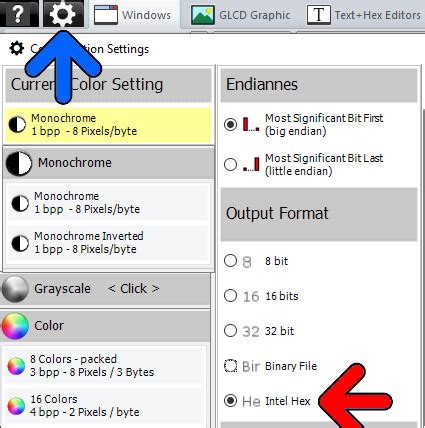 Intel Hex Data Output Bitmap LCD Software Tool Blog About GLCD Displays And Programming